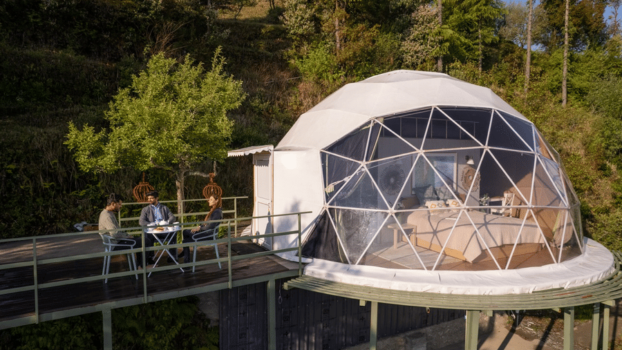Dome with a Private Deck| Avalon Cottages, Kanatal